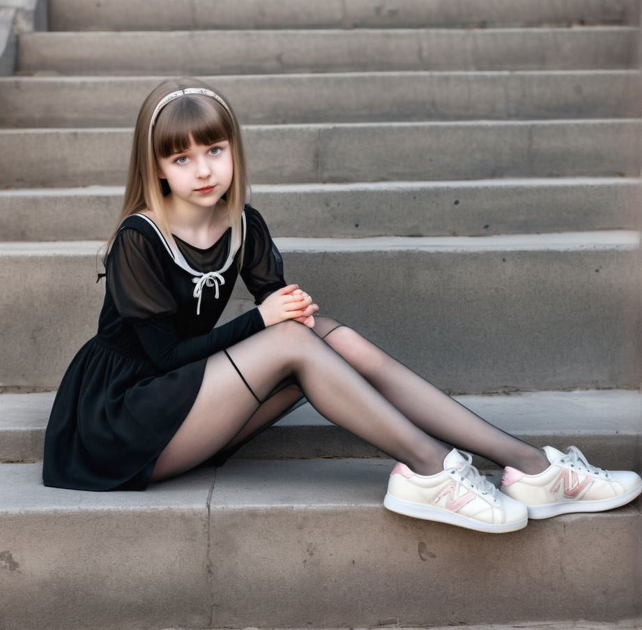 Legs in very thin black pantyhose. A beautiful and charming ... by ...