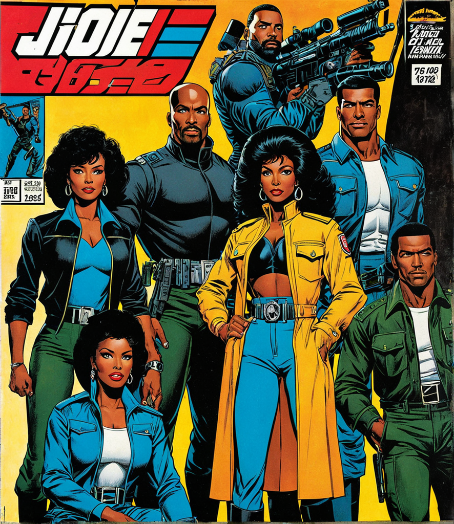 1985 G.I. Joe comic book cover theme as stunning black fami... by ...
