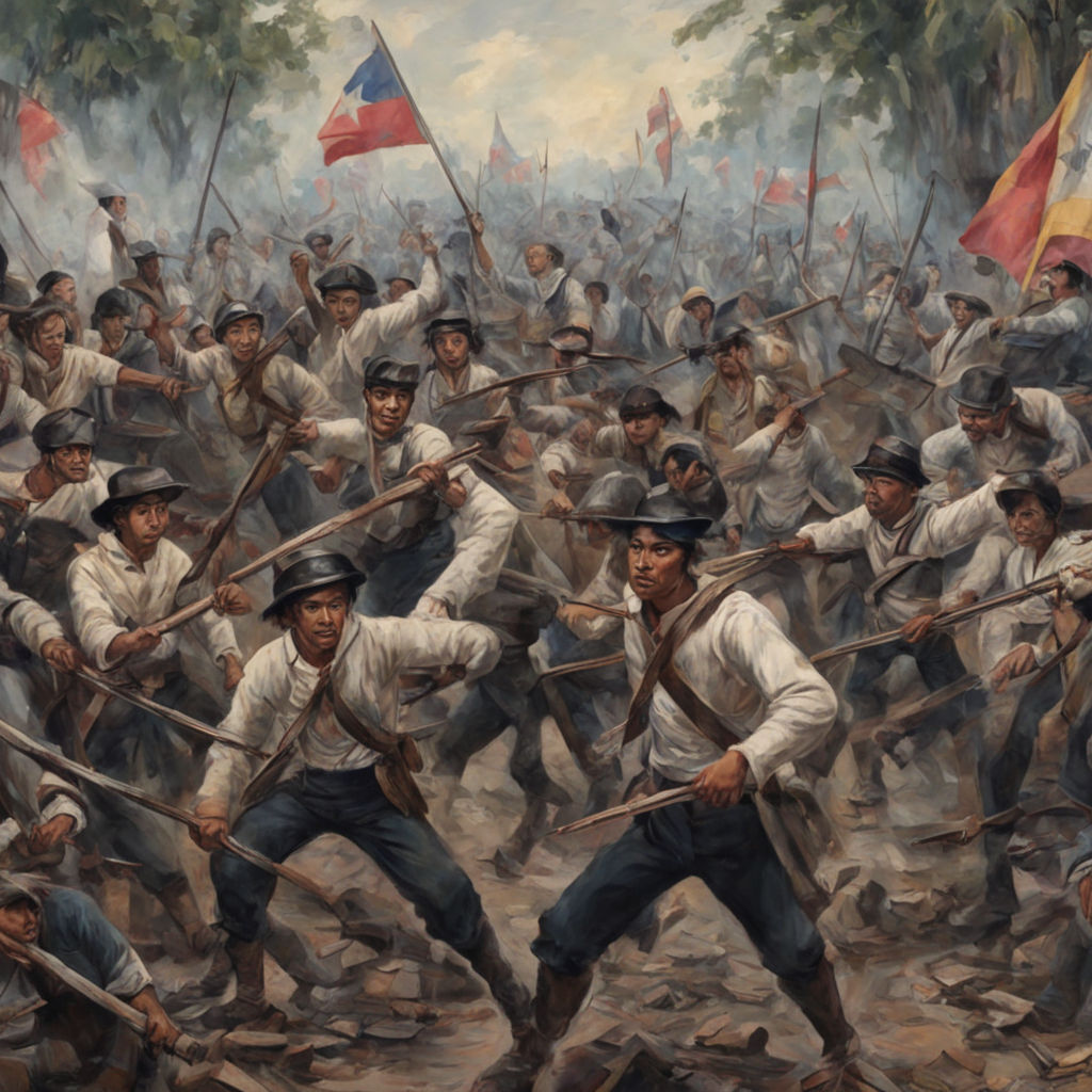 Create a digital artwork depicting the Cavite Mutiny (1872) ... by ...