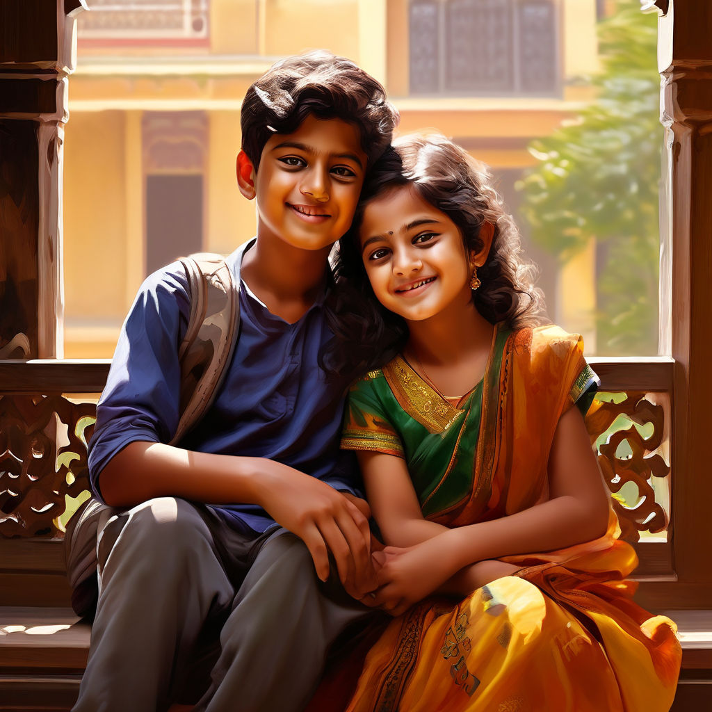 On a bustling school veranda by Mohammed Mubeen - Playground