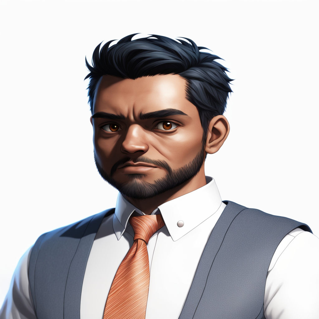 Create a portrait of the character aged 30 given below by Khurram ... Create a portrait of the character aged 30 given below by Khurram ...