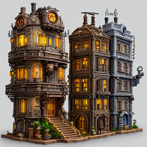 20 steampunk buildings with small parts and shapes. Make it ... by ...