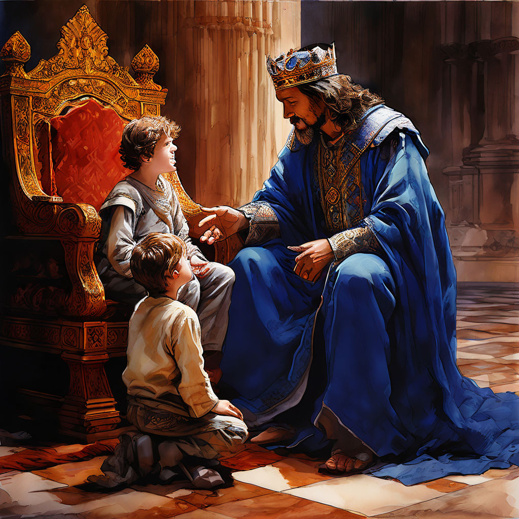 The king and his son having a conversation by Covenant Jogunomi ...