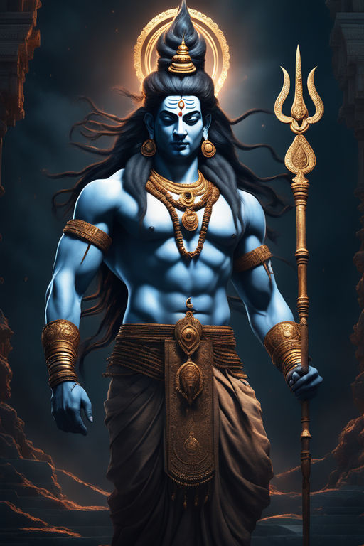 Full body Portrait of Indian God shiva posing by Syam Kumar - Playground
