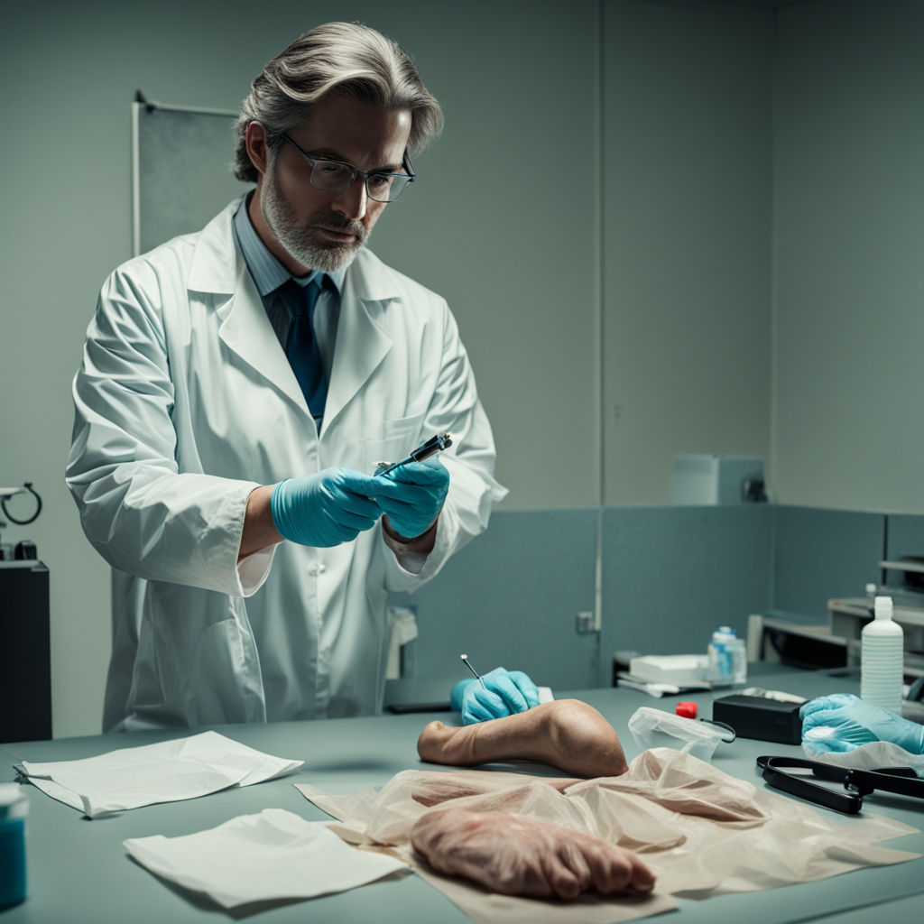 Forensic doctor seaching evidence in murder room by Praveen Choudhary ...