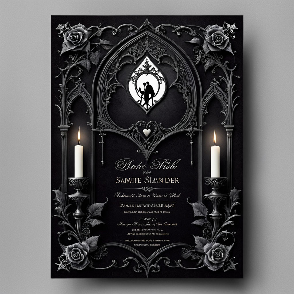 Gothic wedding invitation card by nicky - Playground