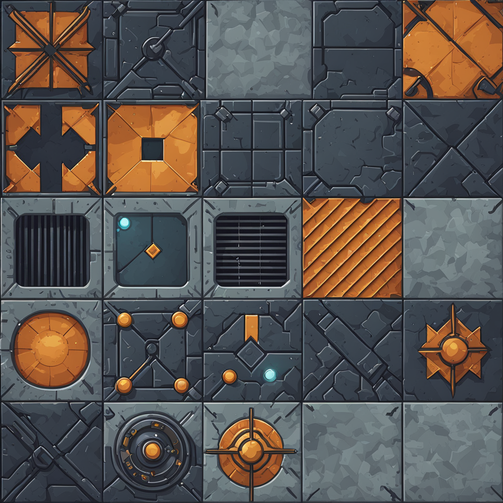 2D tile sci-fi set Wall Texture sprite divided in 12 quadran... by ...