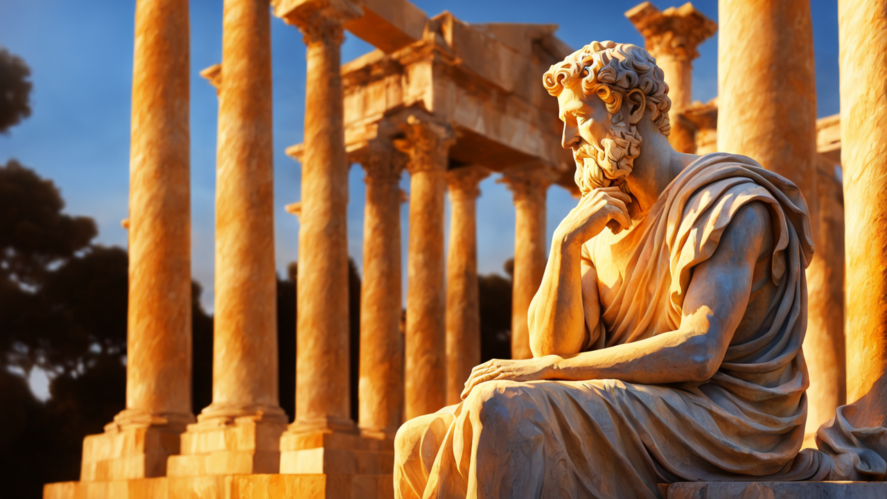 Ancient Greek statue of a stoic thinker by ELRENEGADO - Playground