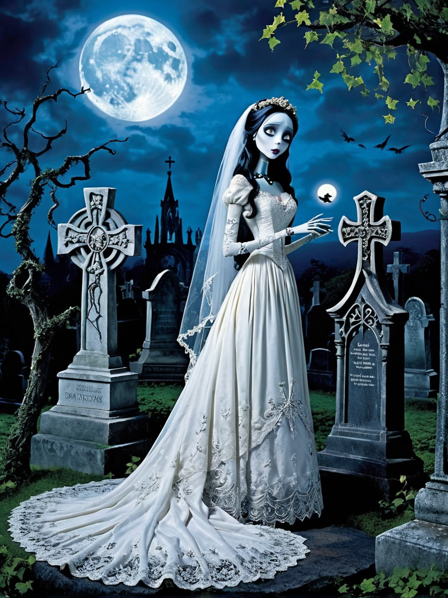 Skeletal bride from Tim Burton's "The Corpse Bride by Christiana Cebuc ...