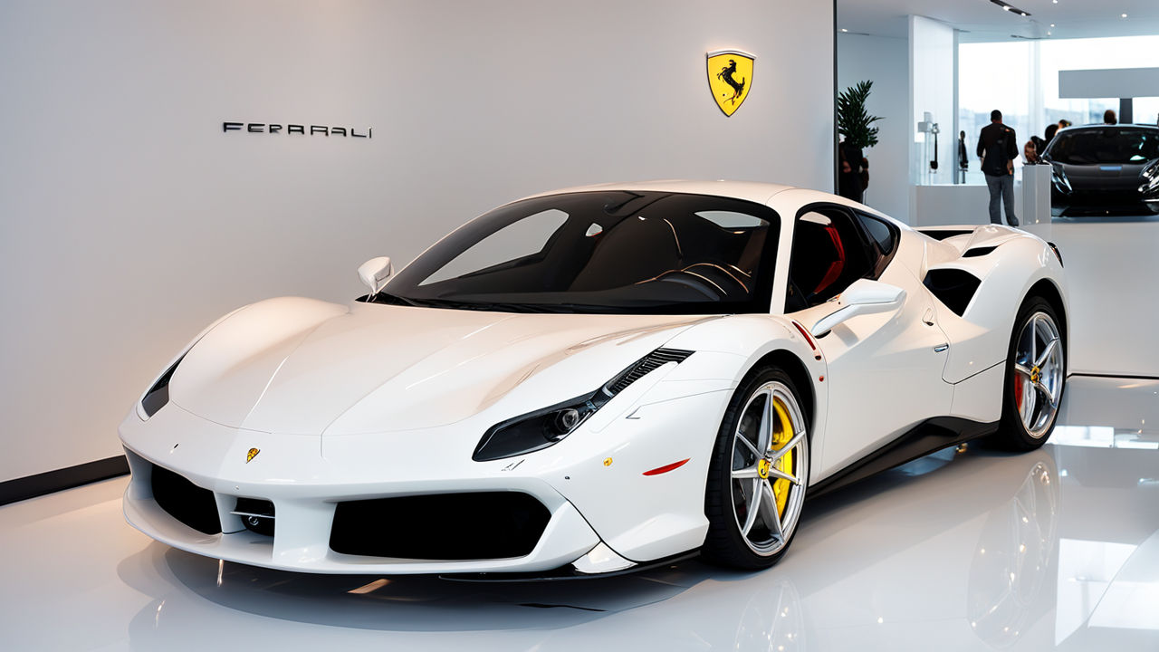 The image depicts the front view of a 2025 Ferrari 488 rev... by Bhaya ...