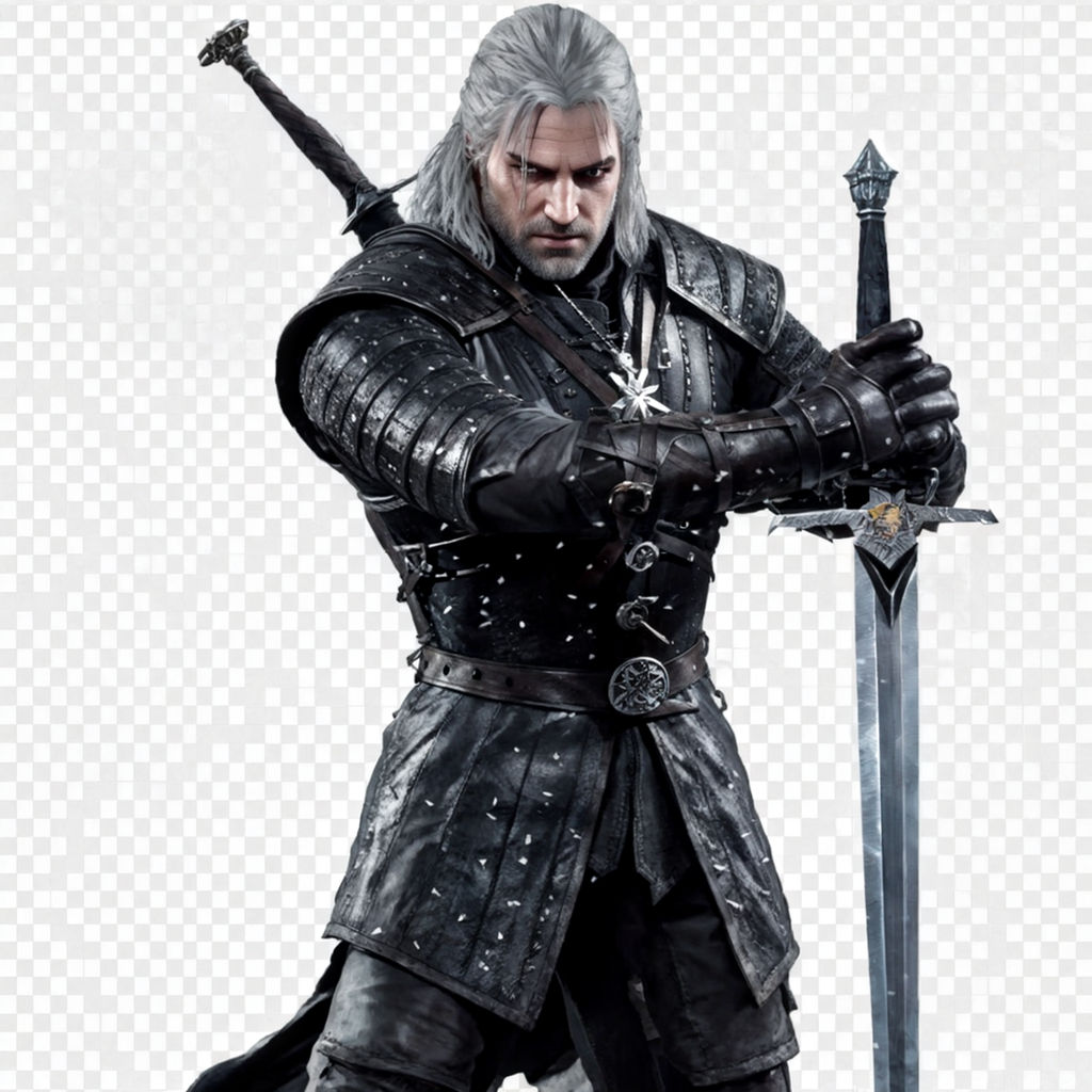 The Witcher 3 on a transparent background pulls out a sword ... by ...