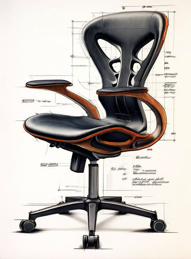 Design drawing of an ergonomic chair by 李翊民 - Playground