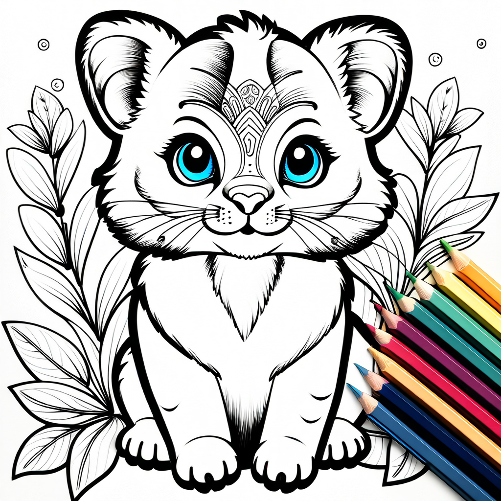 Outline art for cute colouring page by Blueaxolotlus - Playground