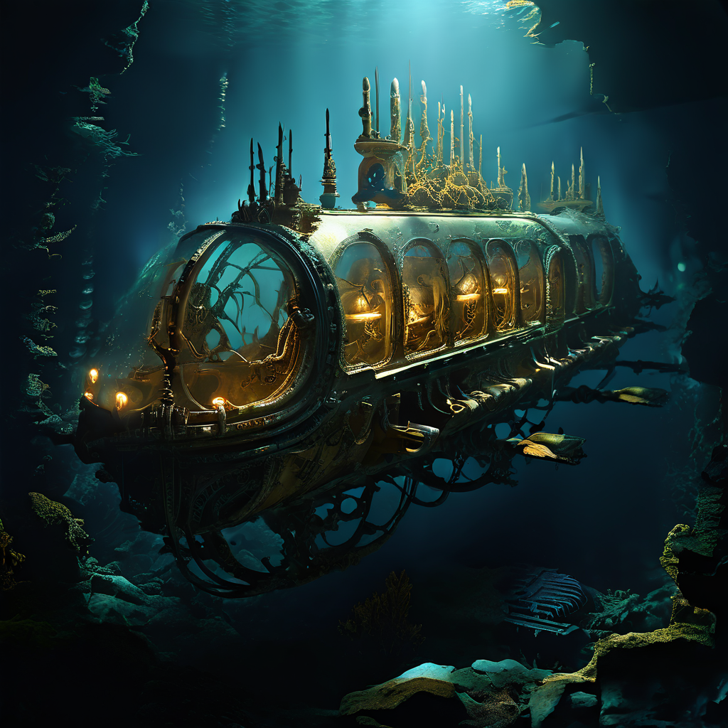 Jules Verne-inspired submarine enveloped by the enigmatic am... by ... Jules Verne-inspired submarine enveloped by the enigmatic am... by ...