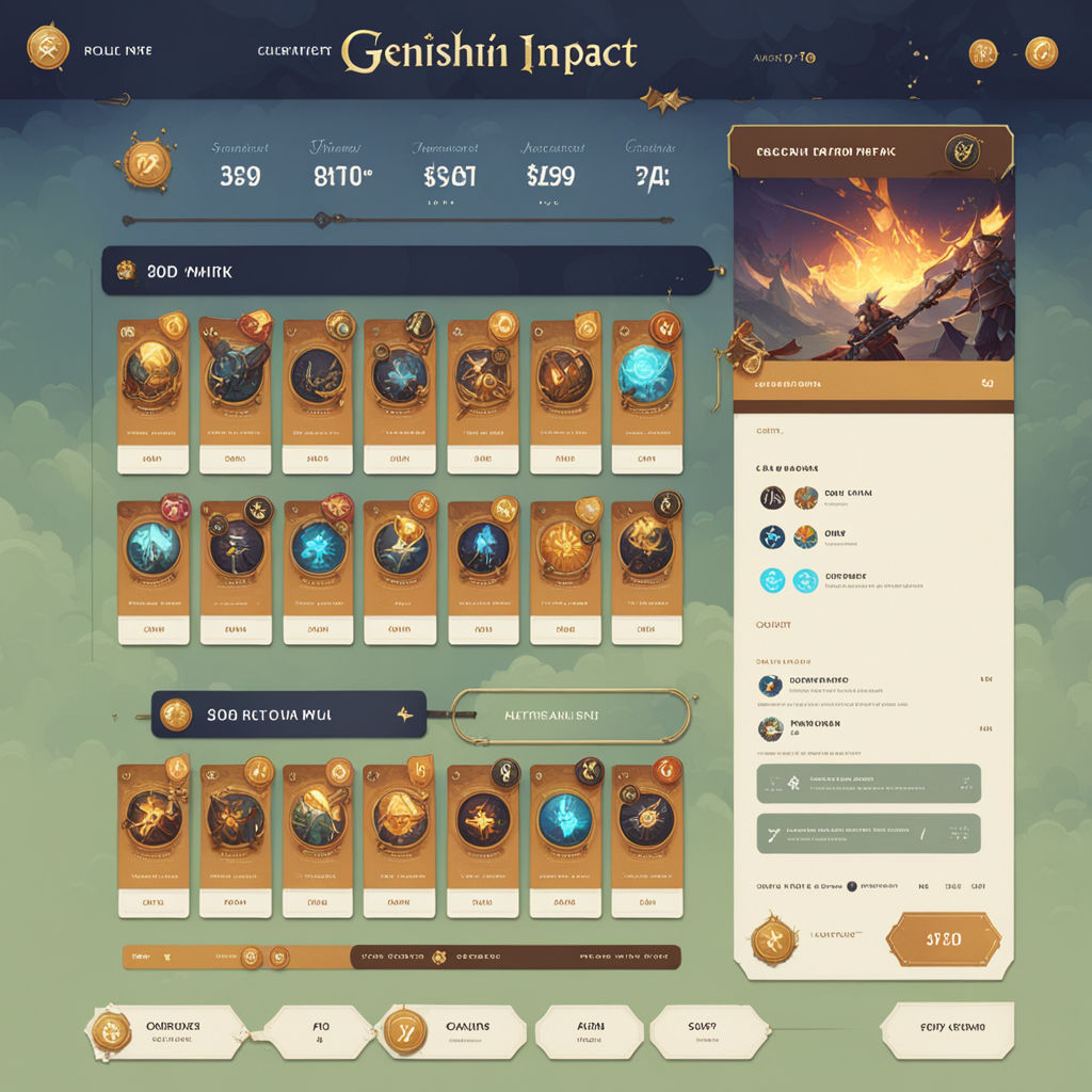 Detailed Genshin Impact-inspired RPG game UI kit by Jose Parada - Playground