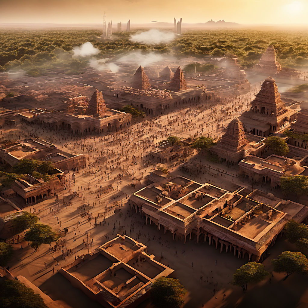 Aerial view map of Hampi town with the busiest market by vijay raj - Playground