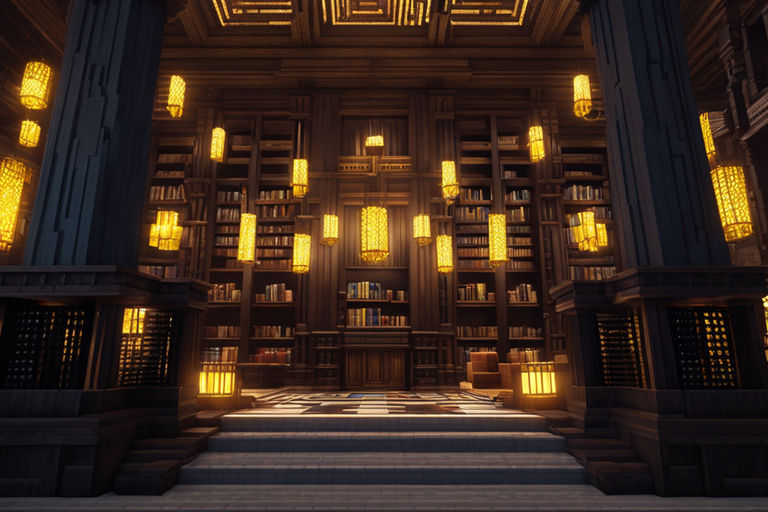 Minecraft gigantic Interior of a Library by Dark Ryst - Playground