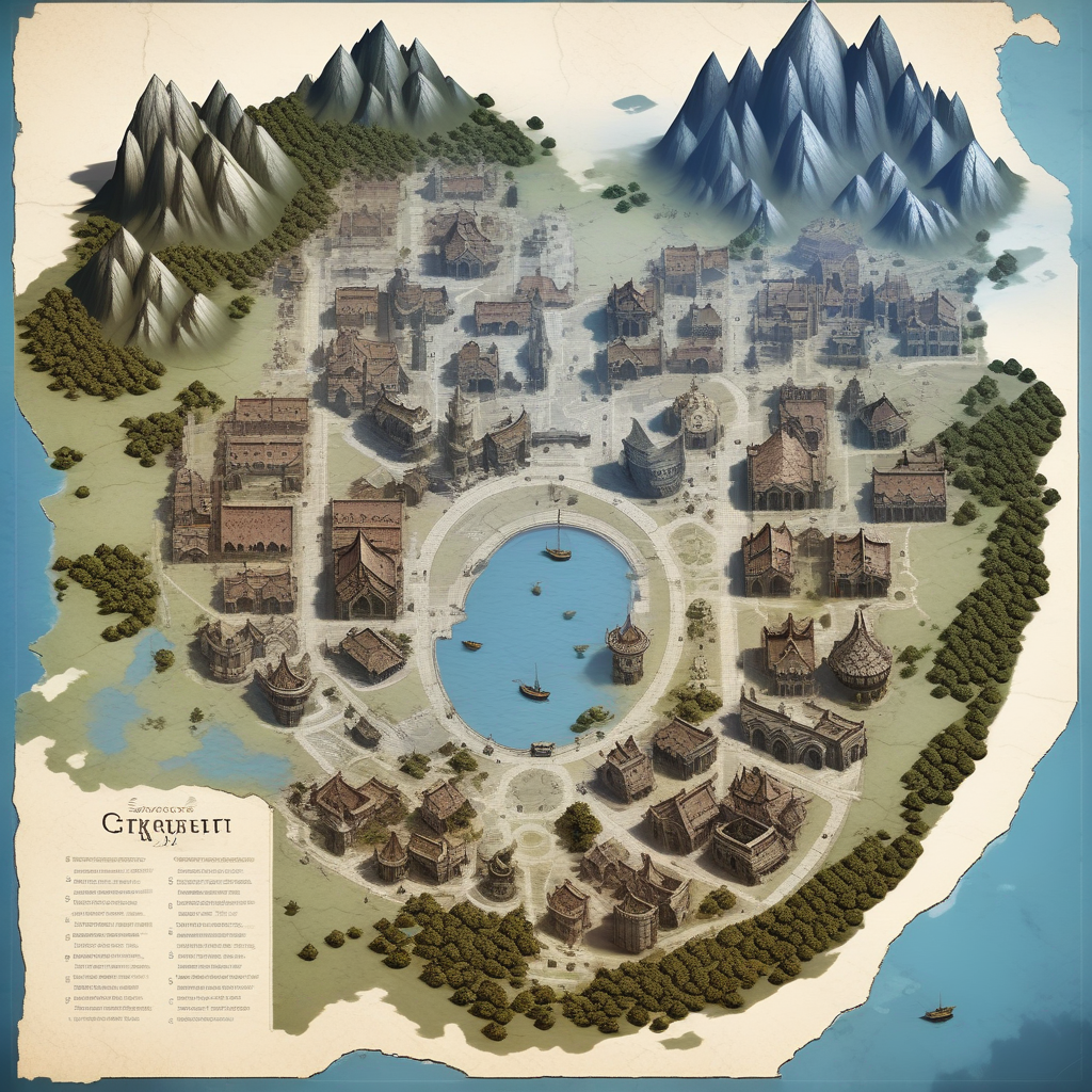 Fantasy city map inkarnate style old parchment very detailed by Nefadar ...