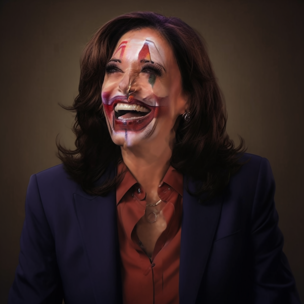 A realistic photo of Kamala Harris in full face of Bold clo... by ...