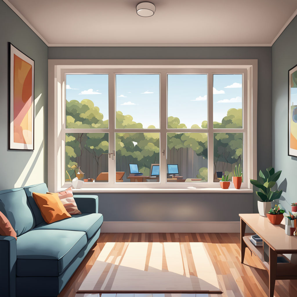 A cartoon illustration of a modern window by Amanda Lee - Playground