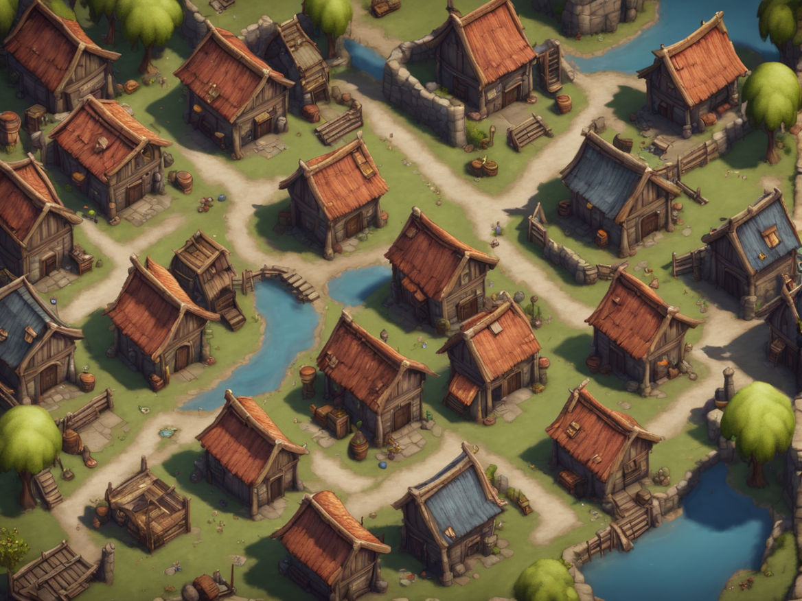 Top Down Video game map of village by MR. DAD - Playground