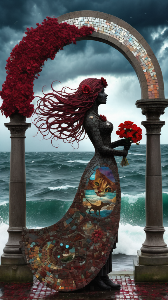 Steampunk mosaic of an Irish woman's silhouette by voisard - Playground