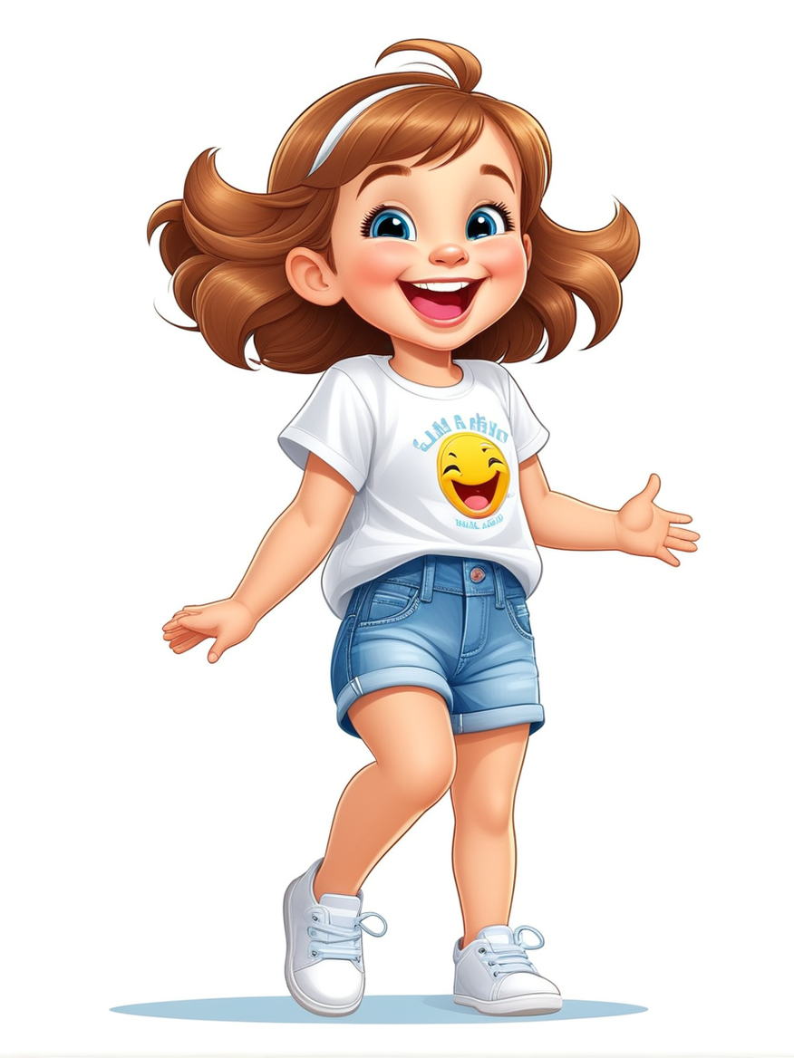 FUNNY LITTLE GIRL LAUGHING MERRILY by Ingrid Michalke - Playground