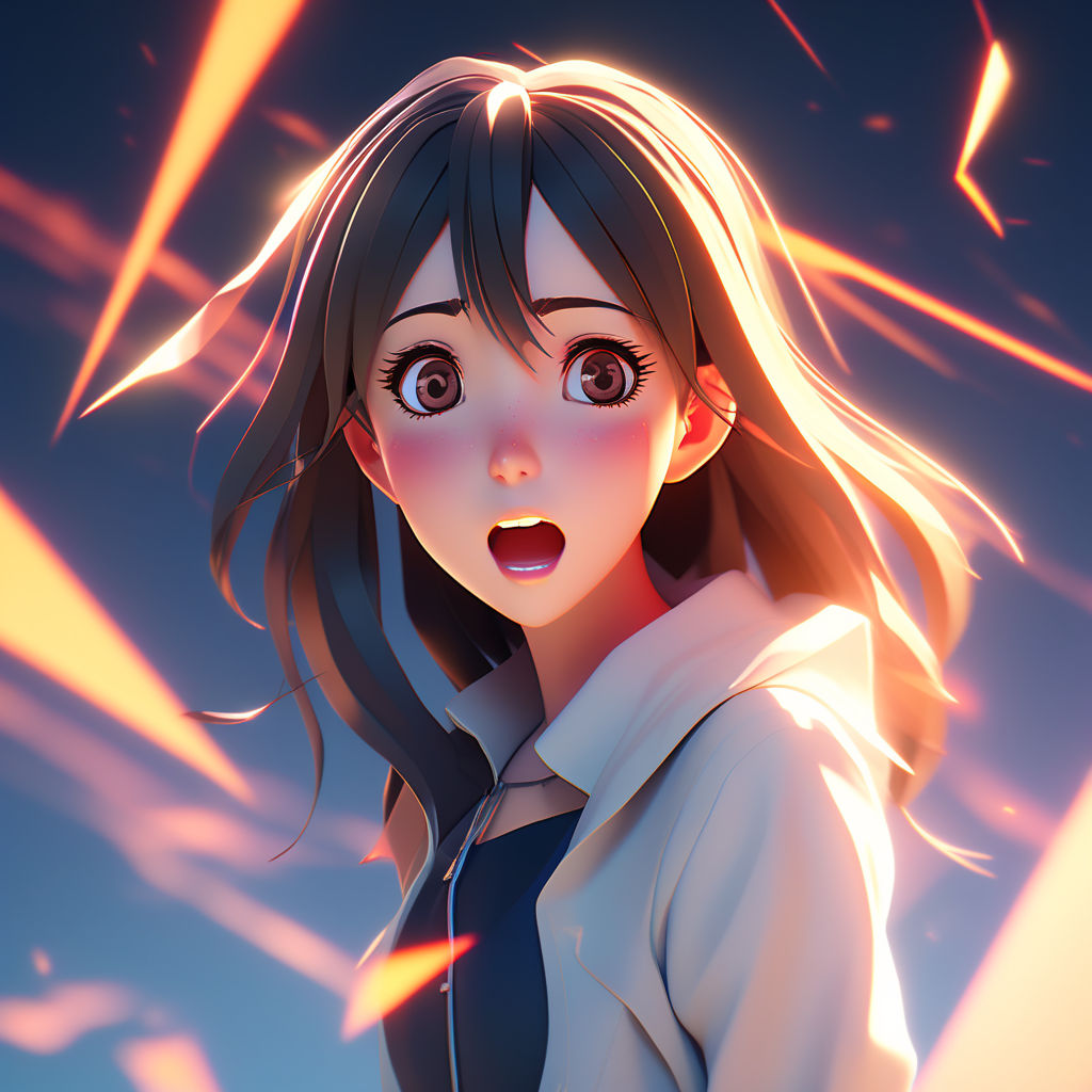 Anime girl making a horrified expression by Chris Hansen - Playground