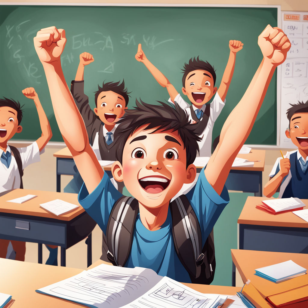 Illustration of an exhilarated young boy by Cheuk Kiu Yeung - Playground