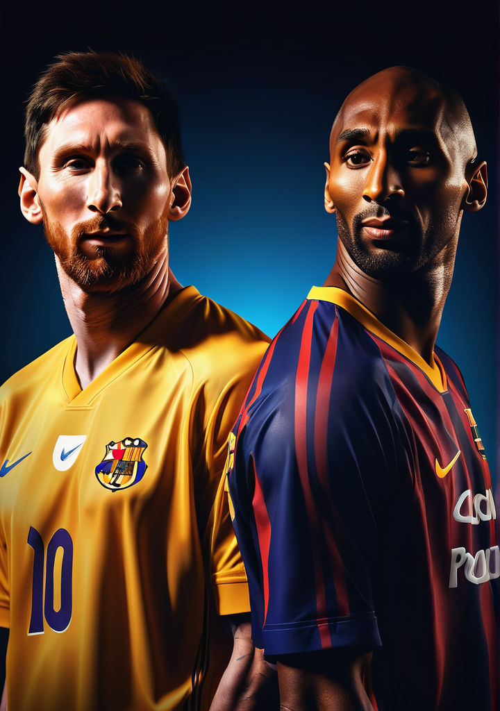 Lionel Messi and Kobe Bryant standing side by side by Brandon Cooper ...
