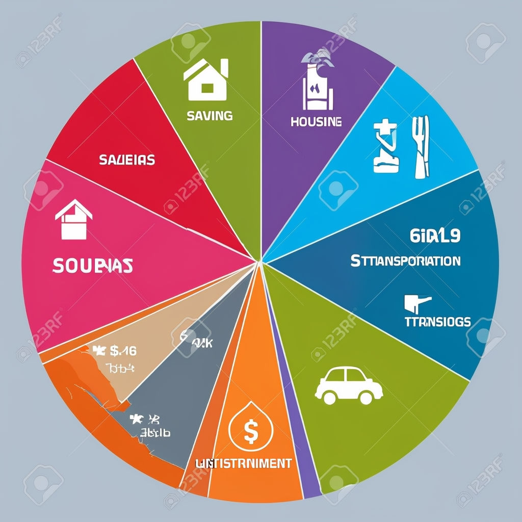 Design a detailed pie chart or infographic showing a persona... by ...