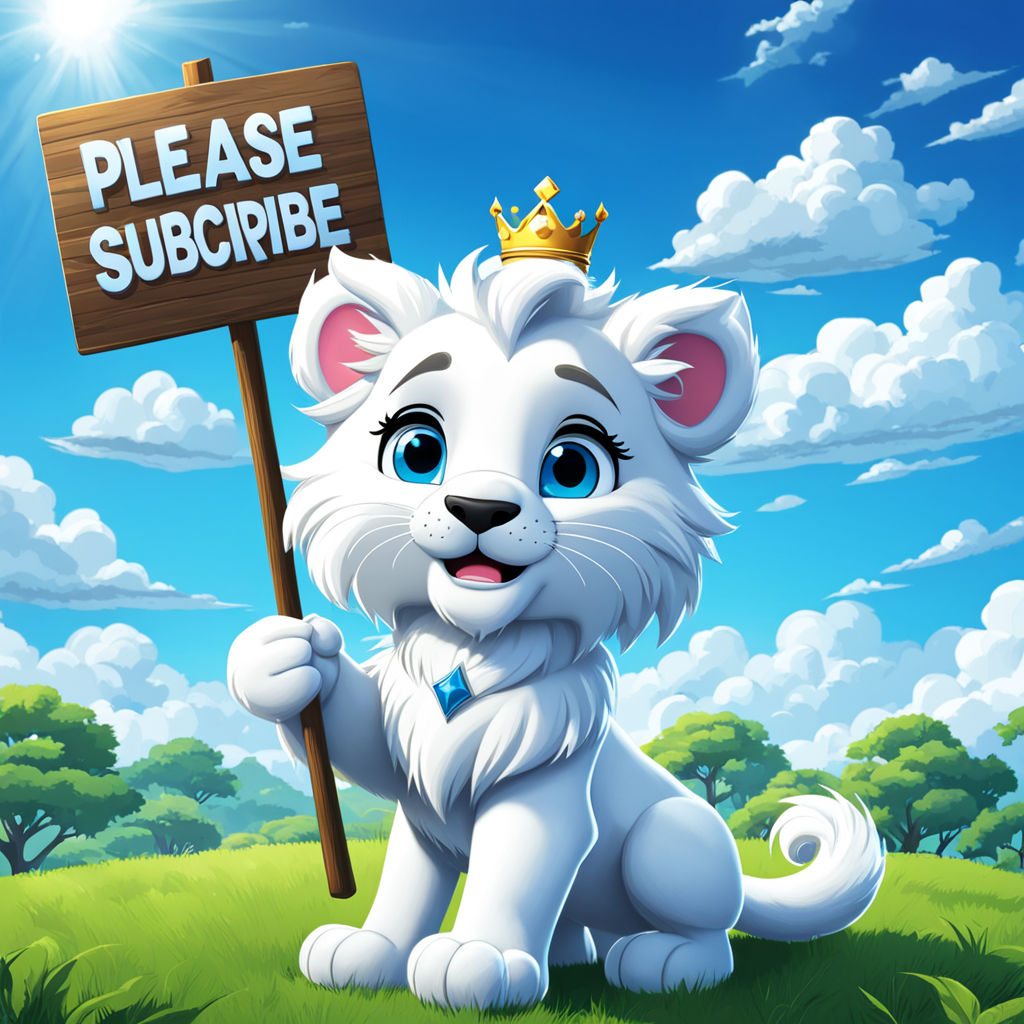 A cute cartoon character holding a "PLEASE SUBSCRIBE" sign by Yuvraj ...