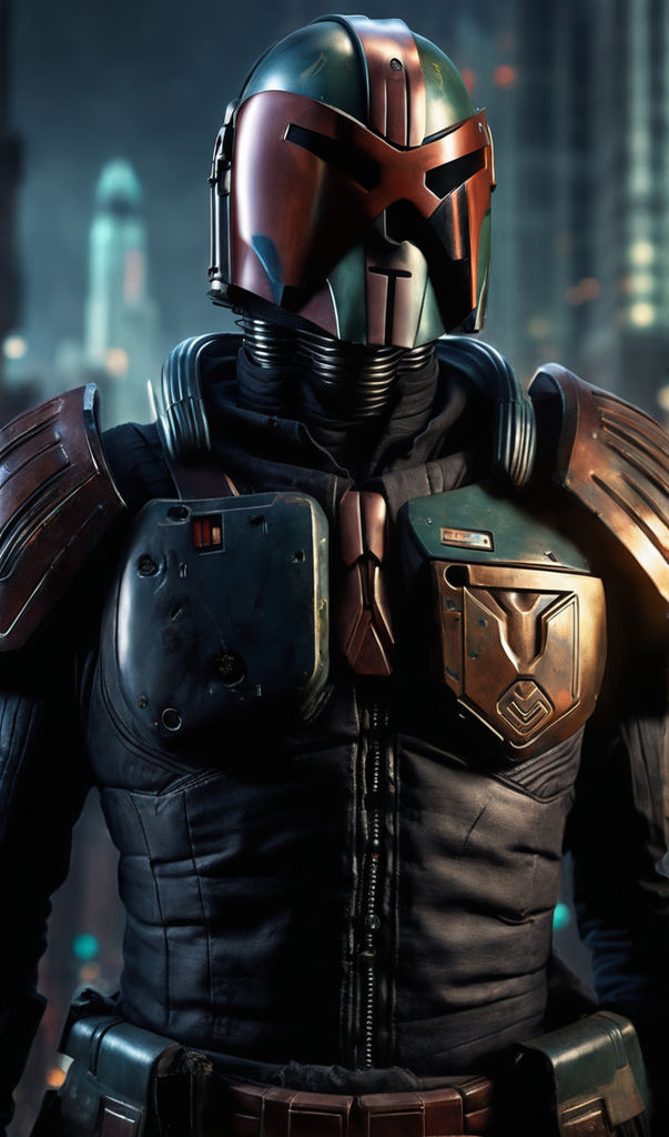 Portrait of Judge Dread as a Mandalorian by Kez - Playground
