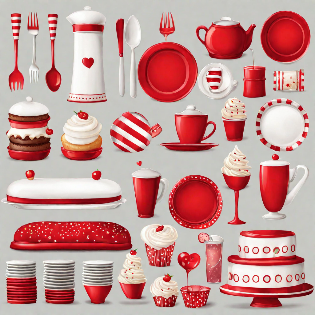 Different red diner objects CLIPART in the style of Nicolett... by ...