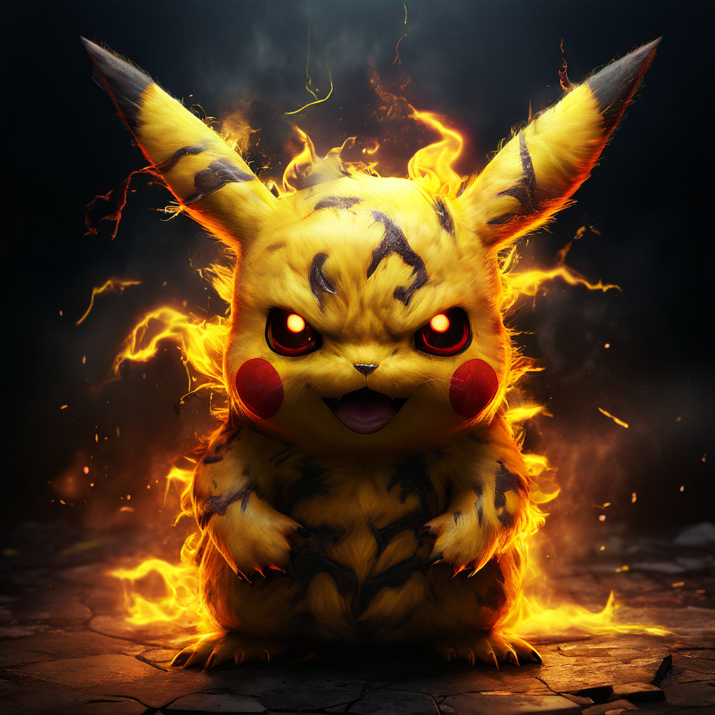 Pikachu as a demon by Hugh Caires - Playground