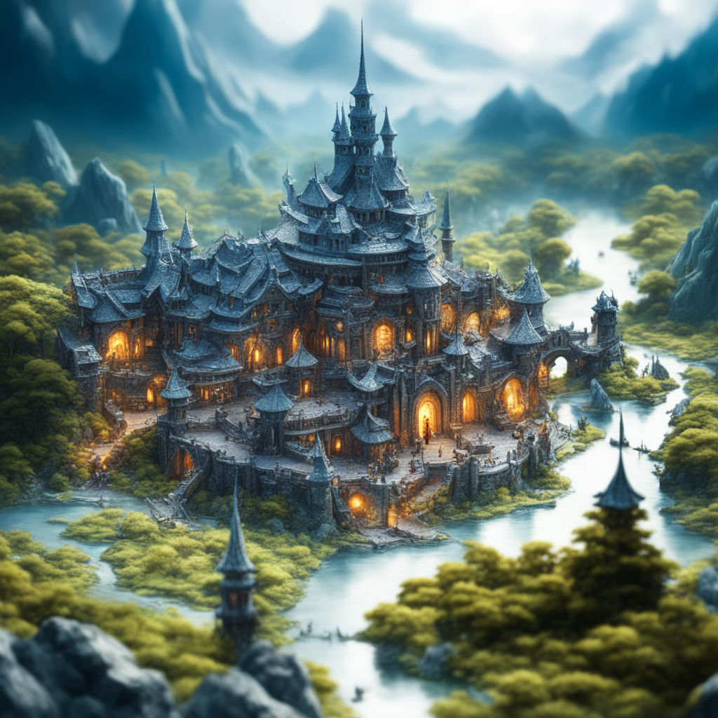 Hyper-beautiful dark fantasy style map with dragons by David Robinson ...