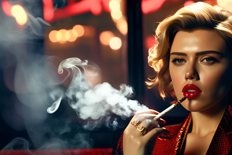 Scarlett Johansson smoking a cigar by Hyper Mike - Playground