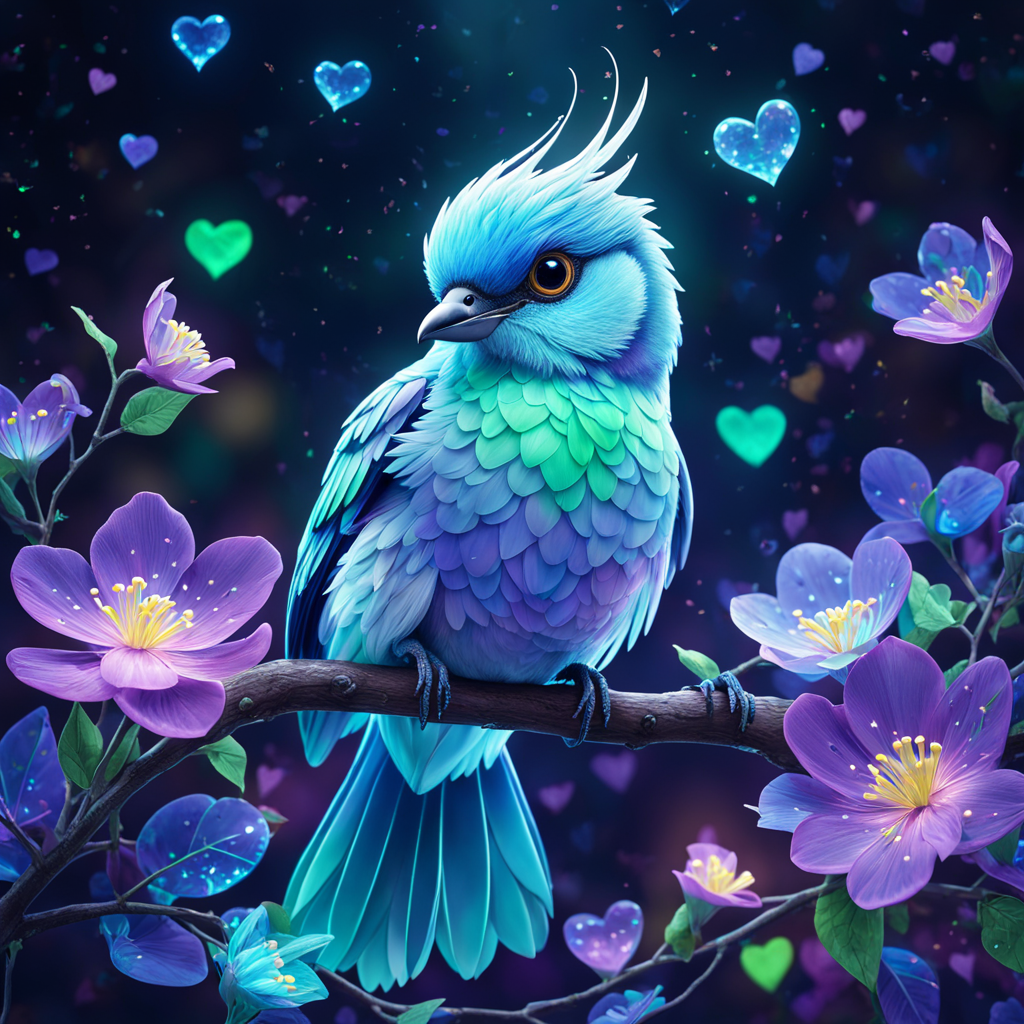 A surreal and captivating 3D render of a translucent bird by blizzard ...