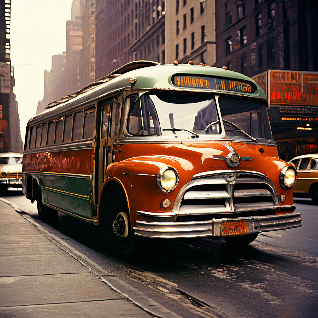 Old bus in New York in 1960's by halva3 - Playground