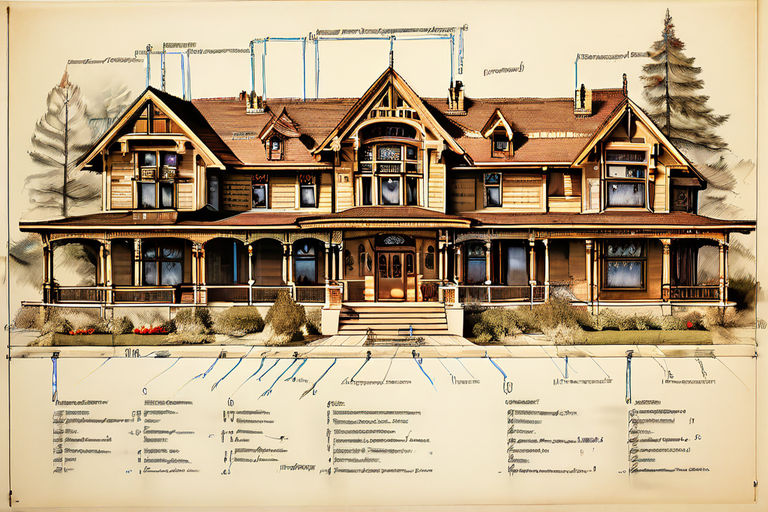 A detailed map of the winchester mystery house blueprints by Misaki ...