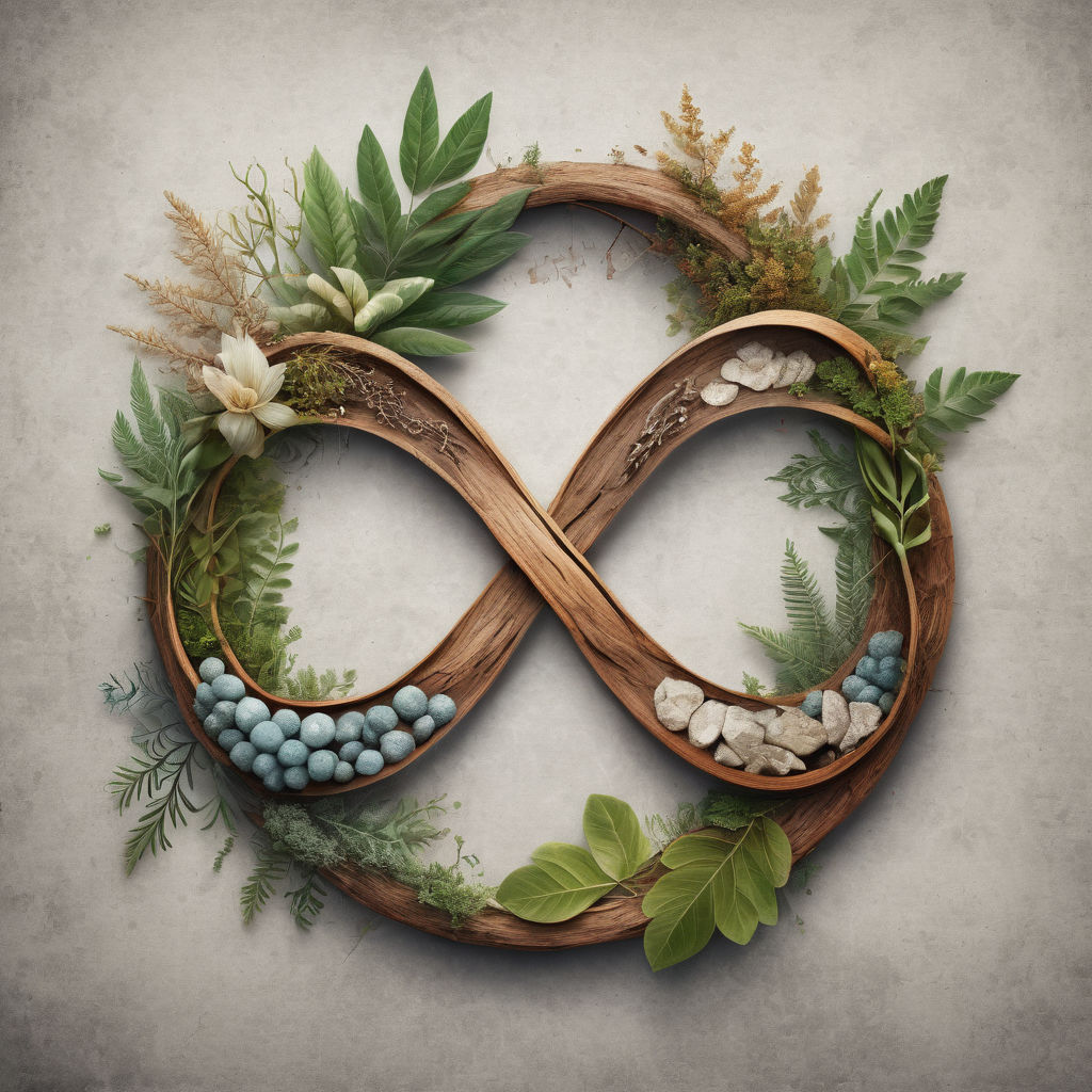 A infinity symbol with natural elements by Tees & Teens - Playground