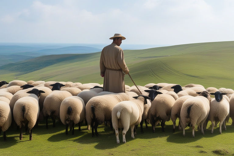 A shepherd taking care of his sheep by Armando Martínez - Playground