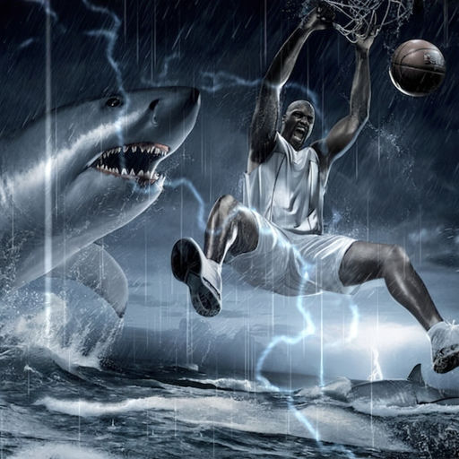 JFK dunking on shark by Jack Sonenberg - Playground