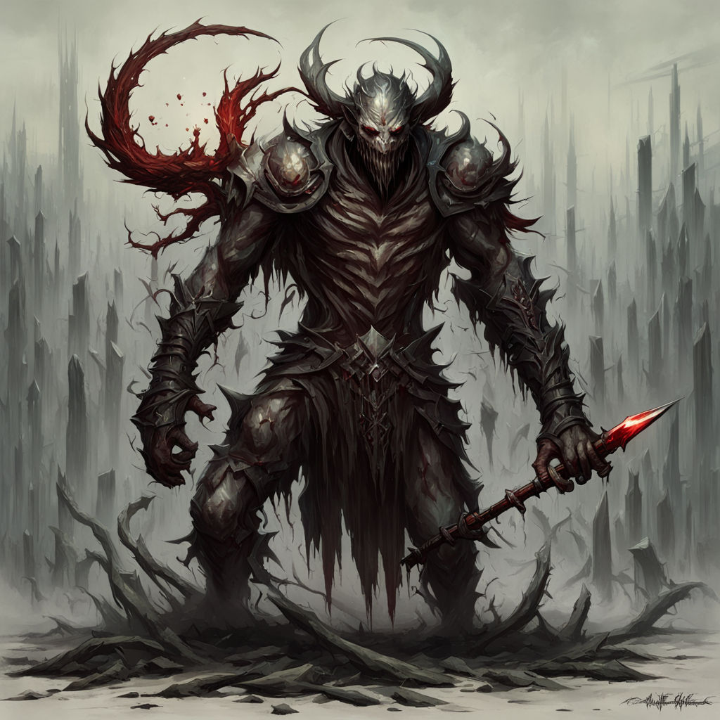 Full body shot of a horrific monster creature. Dark souls. S... by ...