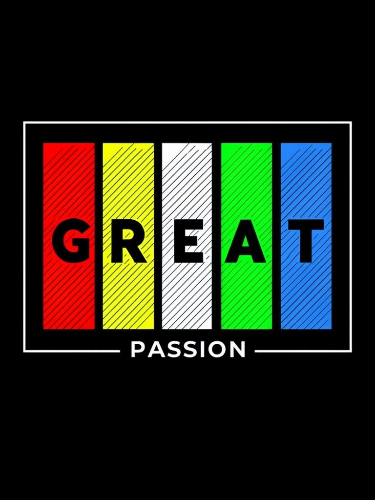 Bold Colorful GREAT Typography Design T-Shirt - Playground