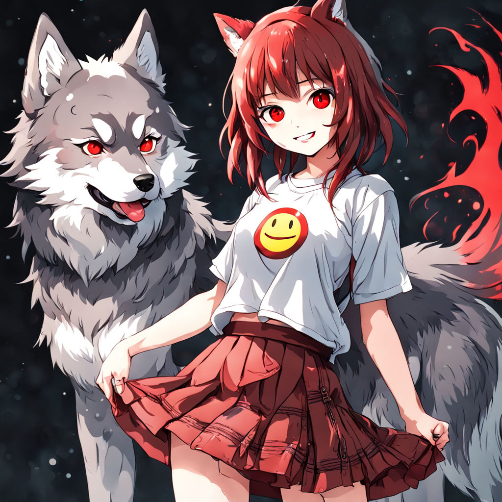 A girl with a wolf-cut with bangs by Alex Hmm - Playground