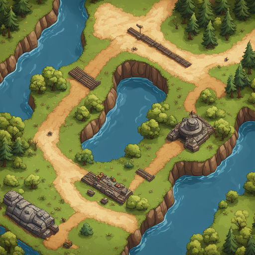 Draw a 2D map of an area with a river by Сергій UA - Playground