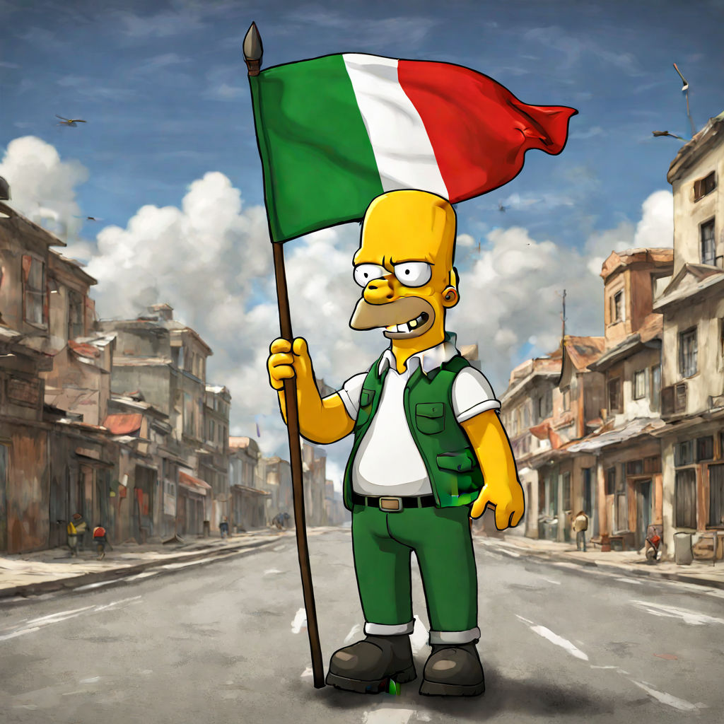 Simpson with Madagascar flag by Nio Antsa - Playground