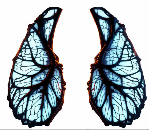Human lung with butterfly wings emerging by Marcus Dörr - Playground