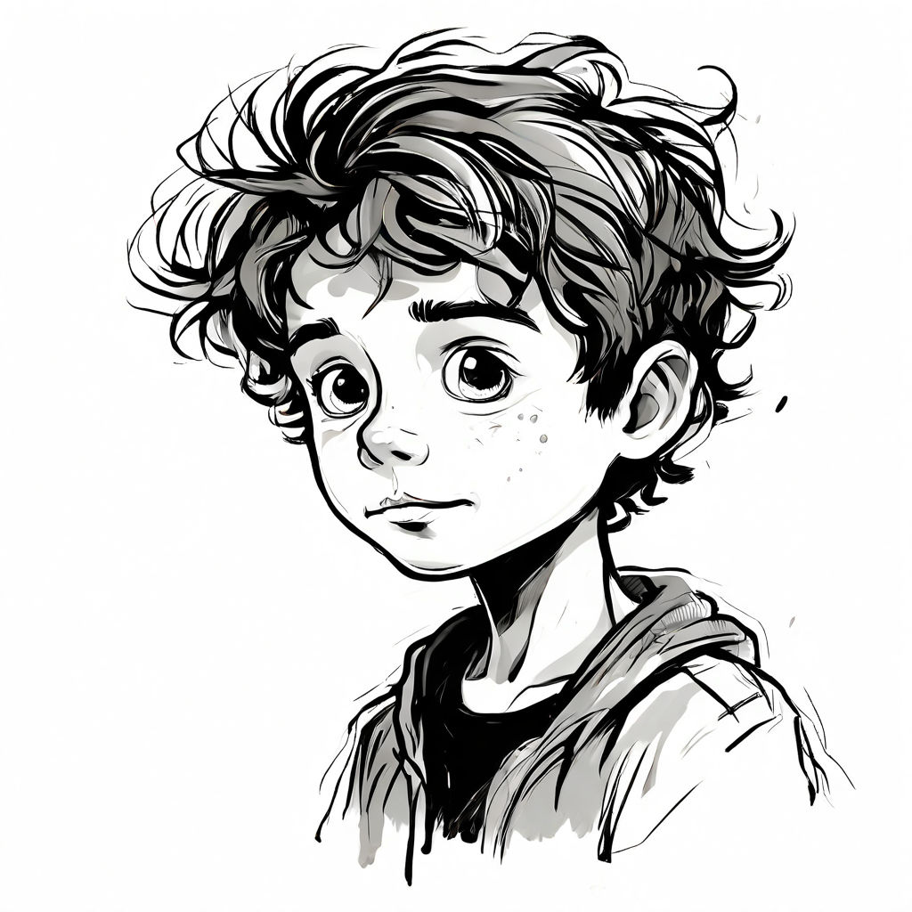 Drawing comics with pen and ink. contour drawing young boy 3... by ...